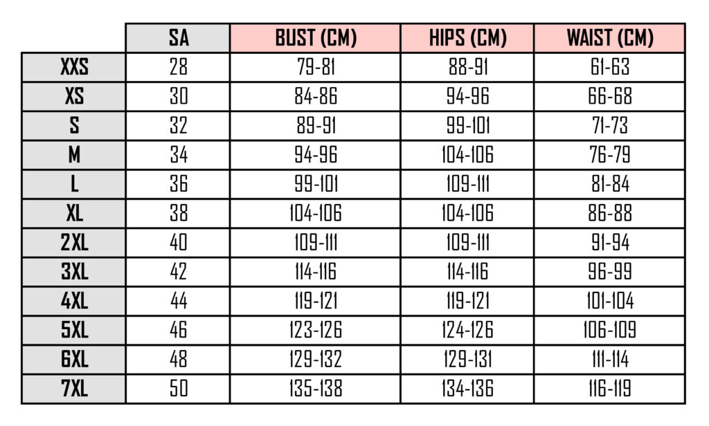 SIZE CHART 2 - Hannah Grace Maternity Wear